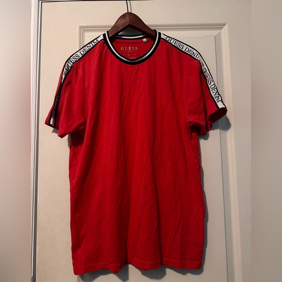Guess | Shirts | Red Guess Denim Tee Shirt | Poshmark